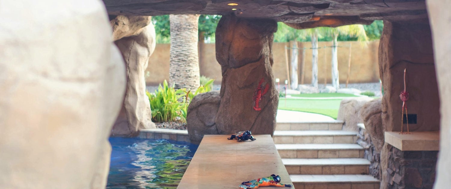 Freeform Custom Pool with Grotto Cave in Gilbert Arizona | Premier ...